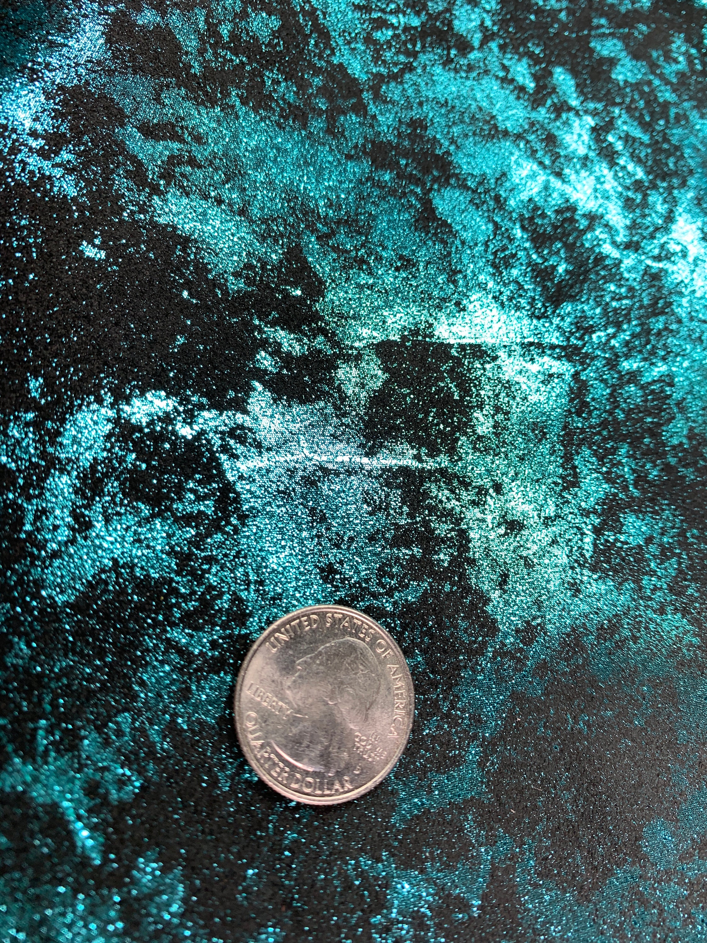 Northern Lights various sizes TURQUOISE Blue Metallic on BLACK Suede ...