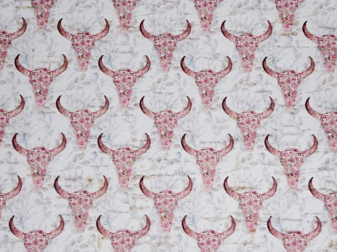 Cork 3-4-5 or 6 Sq Ft DESIGNER SKULLS Long Horn 5/8" Tip-tip on Horns ...