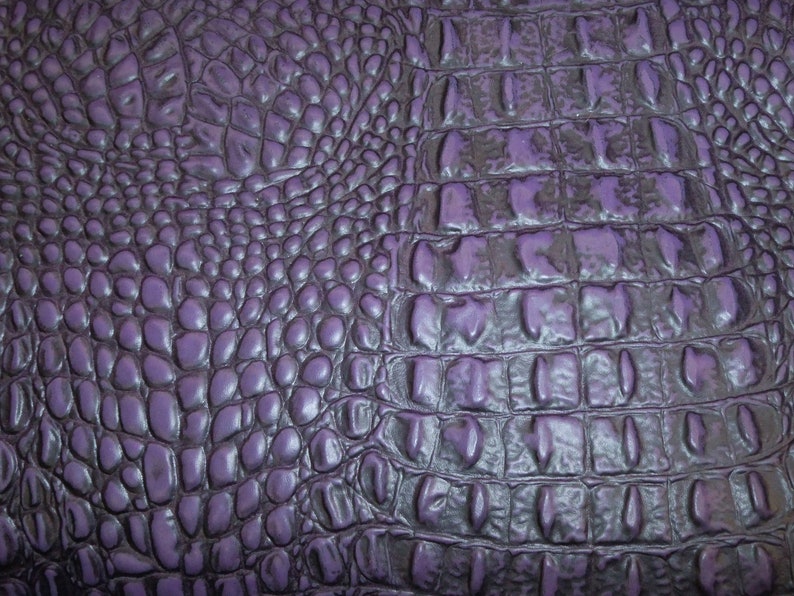 Alligator 8"x10" PURPLE Crocodile Embossed Cowhide Leather 3-3.5oz/1.2 ...