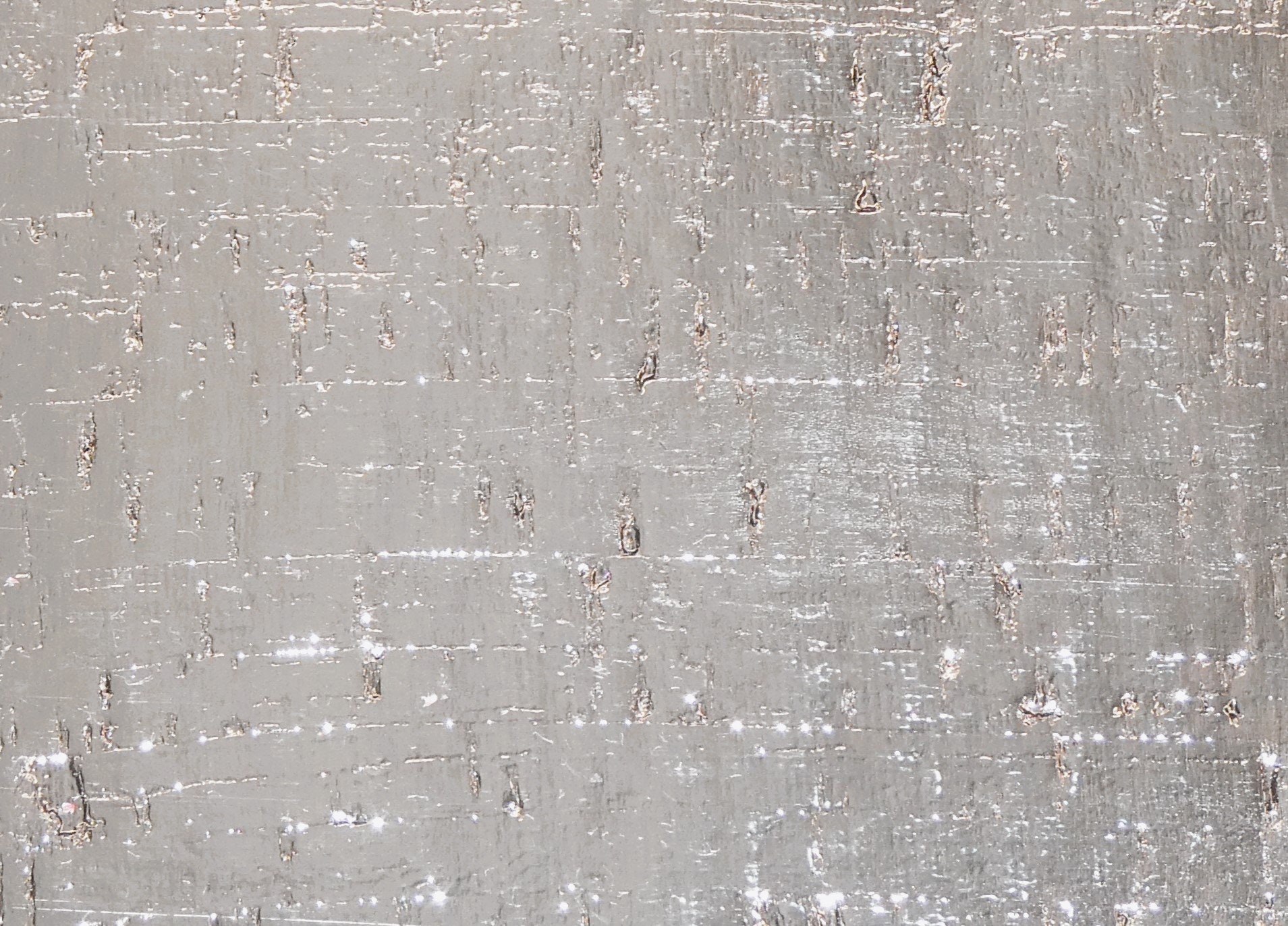 Metallic Cork 5x11 Solid SILVER Metallic applied to CoRK on Cowhide ...