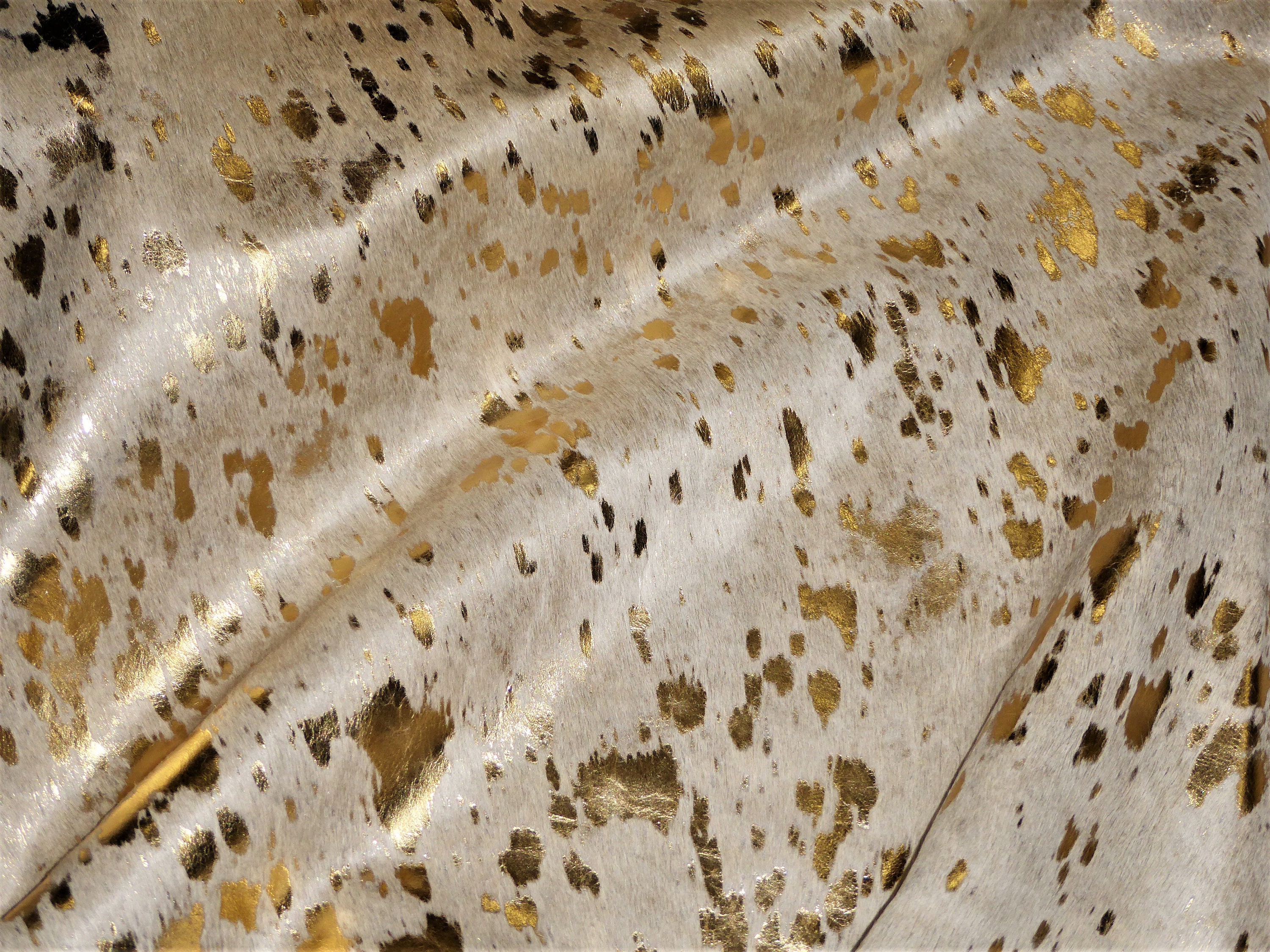 Leather grey acid wash leather hide with hair on NEW grey speckled hair ...