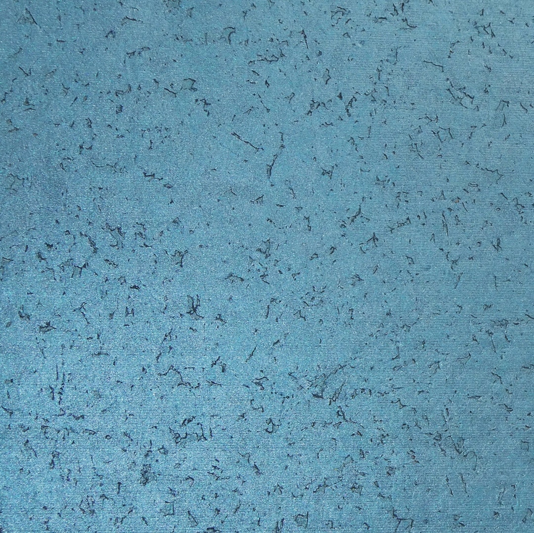 Cork 5"x11" PEARLIZED STEEL TEAL / Turquoise Applied to Cork on Cowhide ...