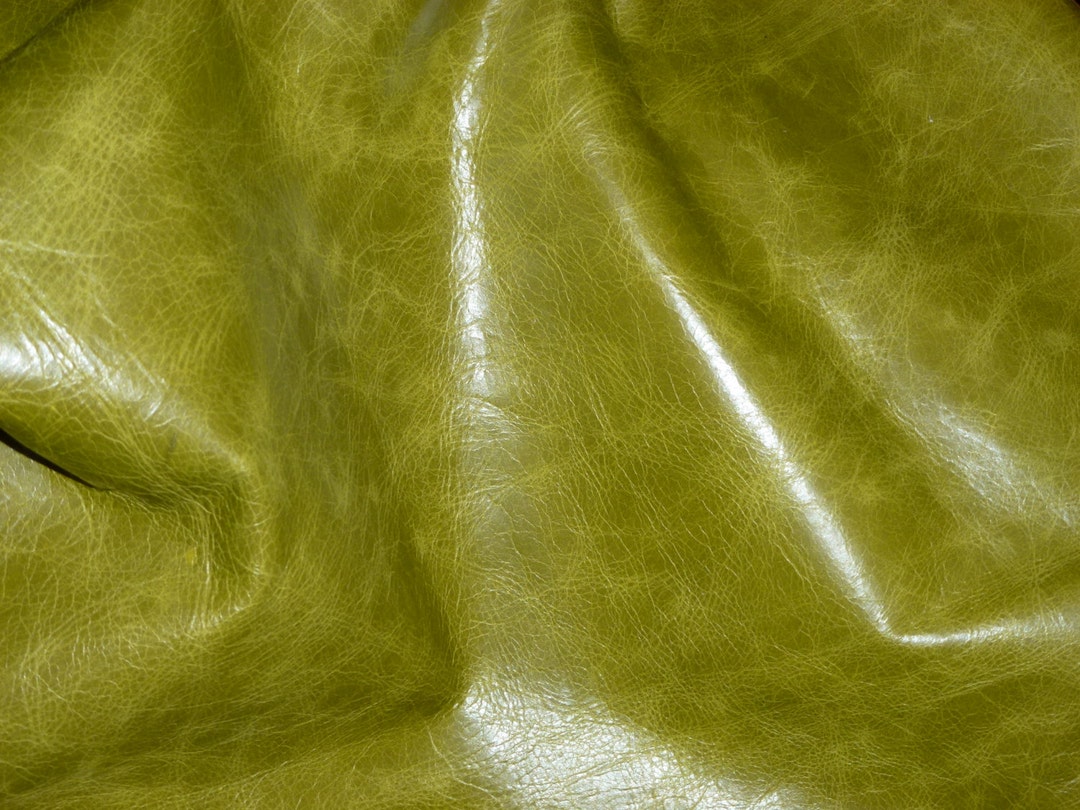 Riviera 12"x12" KIWI GREEN Pull up Effect Distressed Aniline Dyed ...