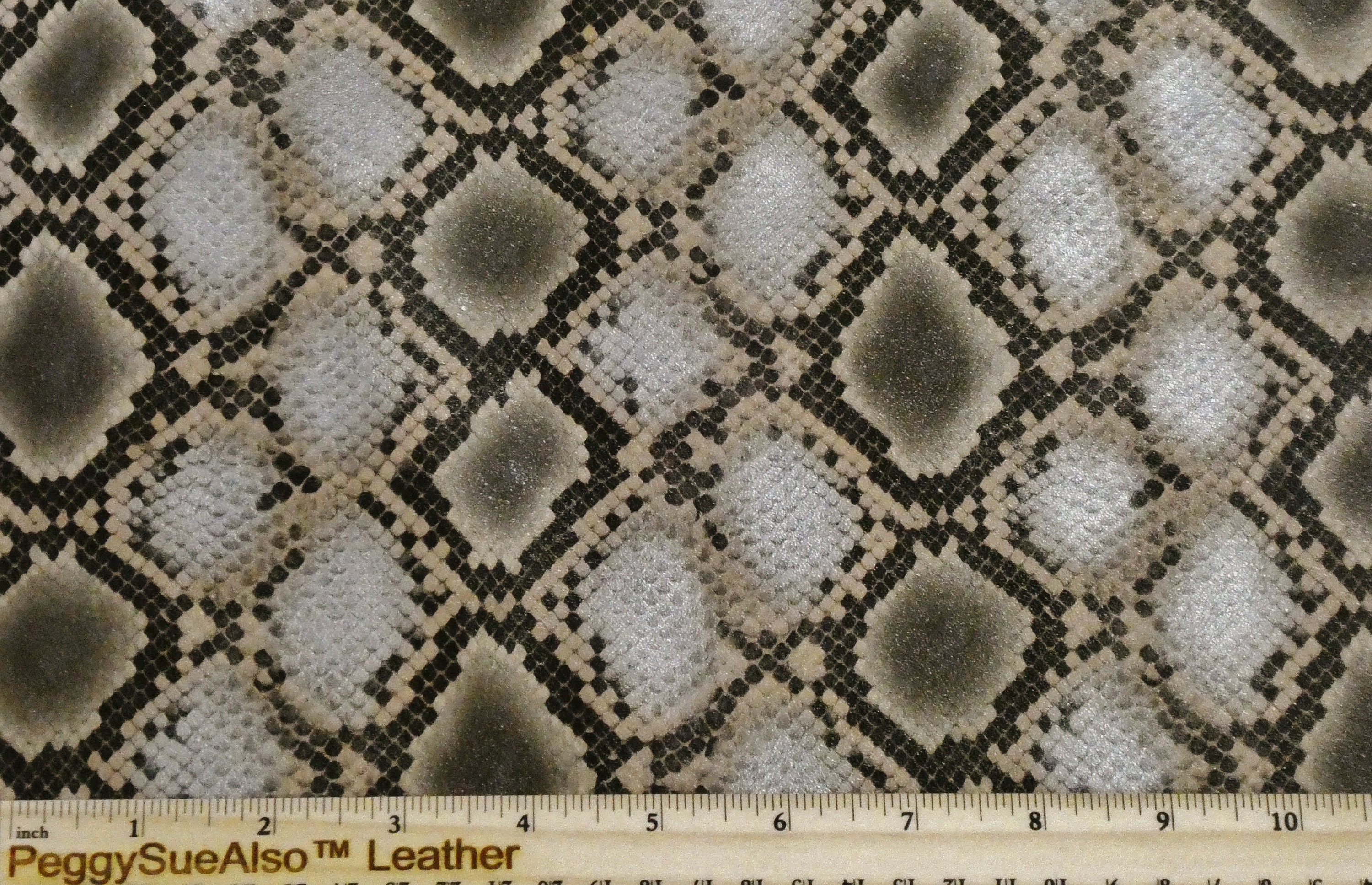 Metallic Leather 12x12 Python Snake SILVER with Dark CHOCOLATE and Tan ...