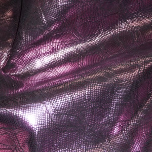 Metallic Leather 8x10 Diamond Python PASSION PINK on BLACK Embossed ...