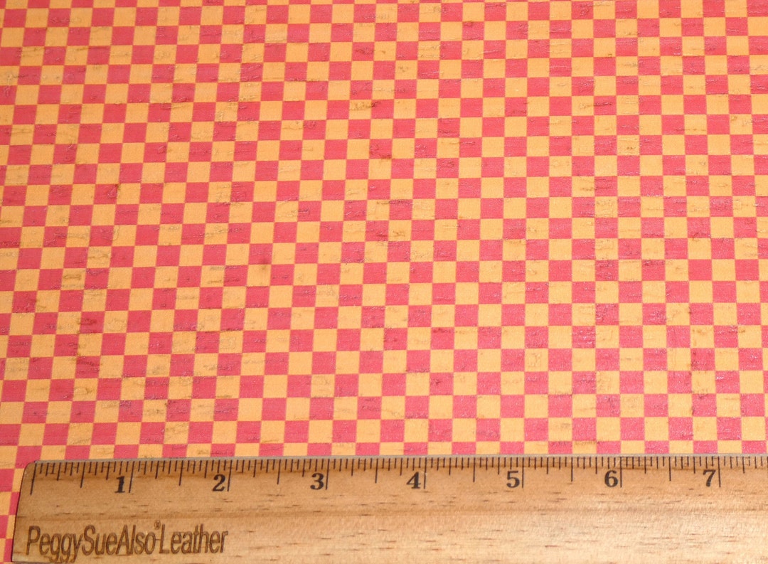 Cork 8"x10" GOLD & RED CHECKERBOARD (1/4" Squares) Applied to Real ...