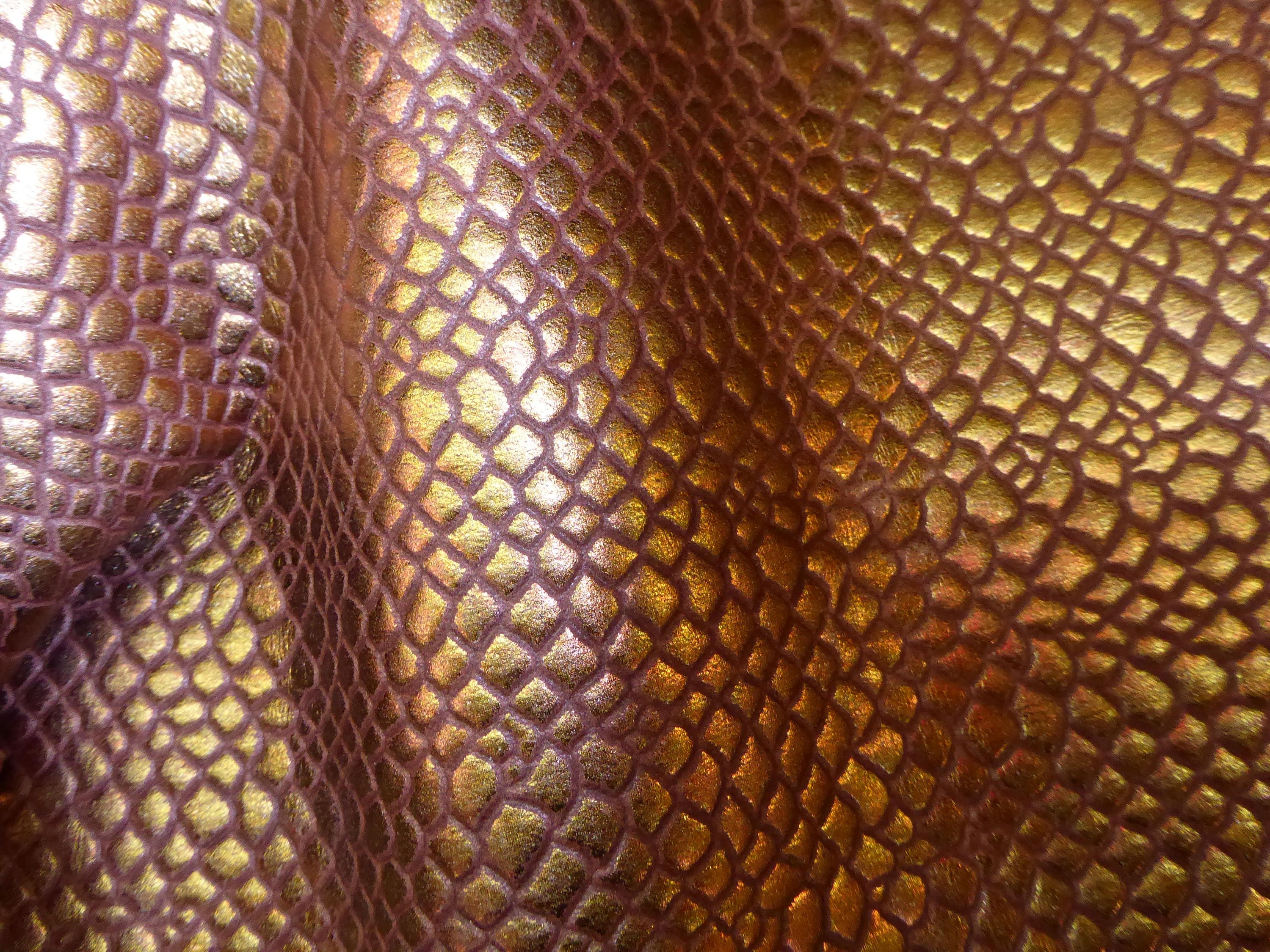 Leather 12x12 Reptile Pattern Iridescent Metallic BRONZE Embossed ...