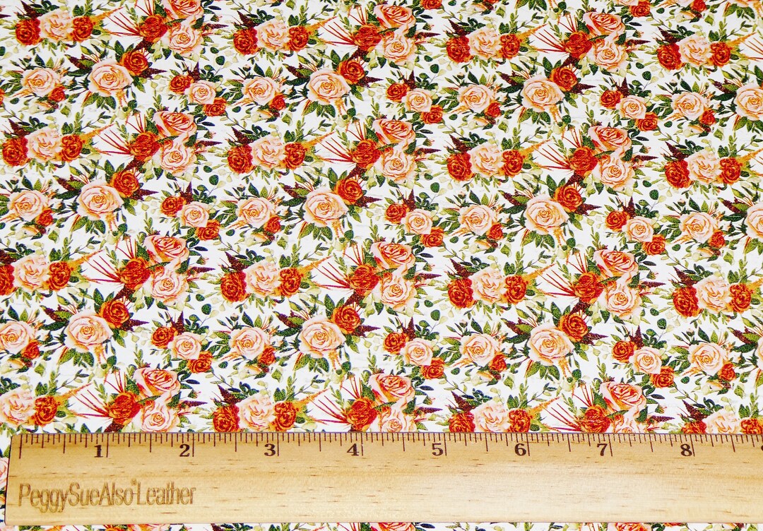 Cork 8"x10" RUSTIC Chic Bouquet of Roses Pink and Rust Cork on Leather ...