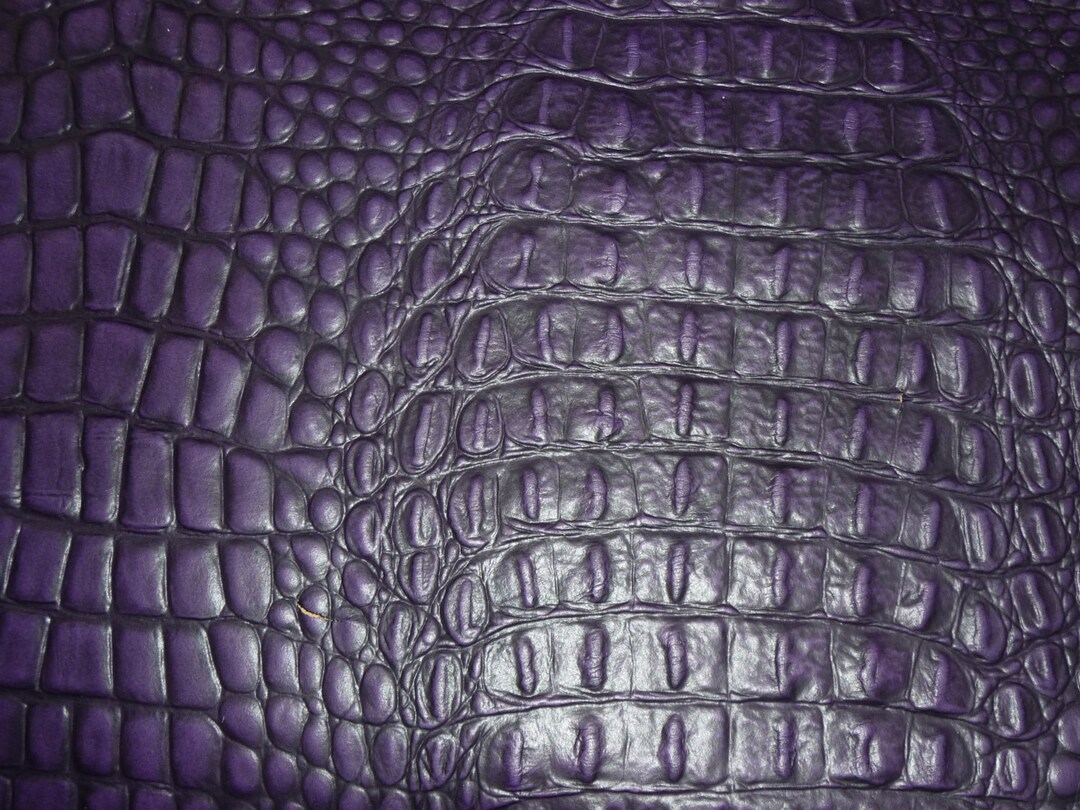 Alligator 12"x12" PURPLE Crocodile Embossed Cowhide Leather 3-3.5oz/1.2 ...