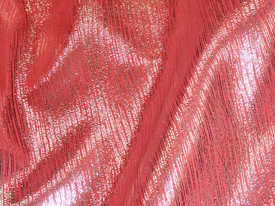 Closeout Rainy Day 12"x12" Silver Metallic Stripes on LIGHT CORAL Red ...