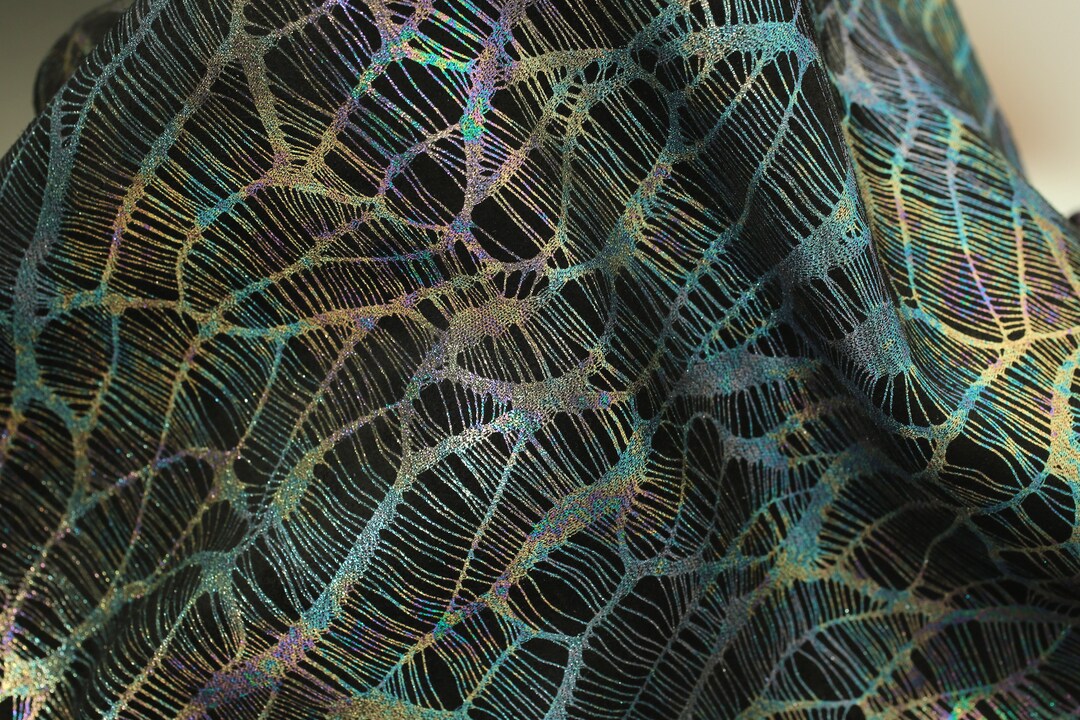 Leather 8"x10" Complex Spider Web SPECTRUM Metallic on Black Soft Suede ...