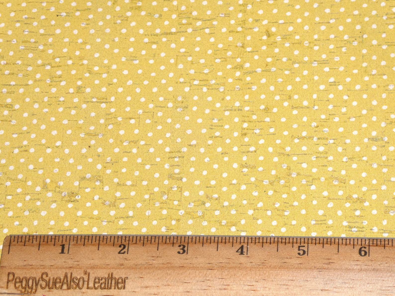 CORK 12x12 CREAM DOTS on Dandelion Yellow Cork With Leather Backing ...