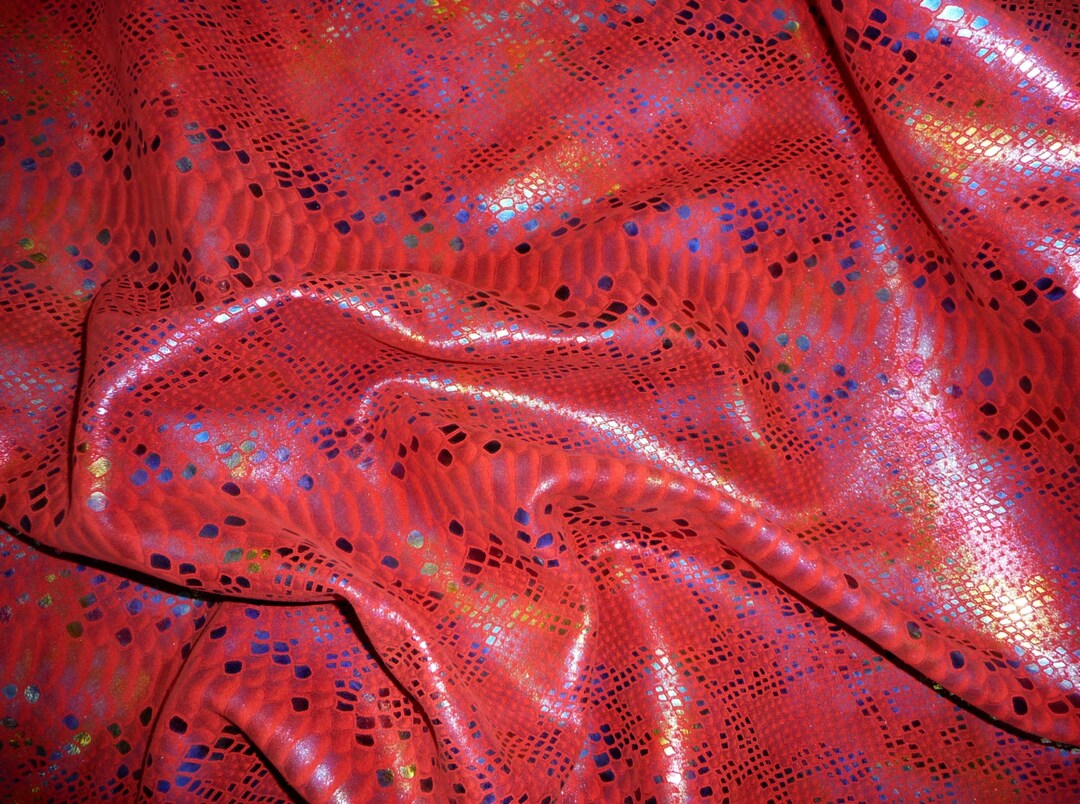 Mystic Python Various Sizes Iridescent RAINBOW on RED Cowhide - Etsy