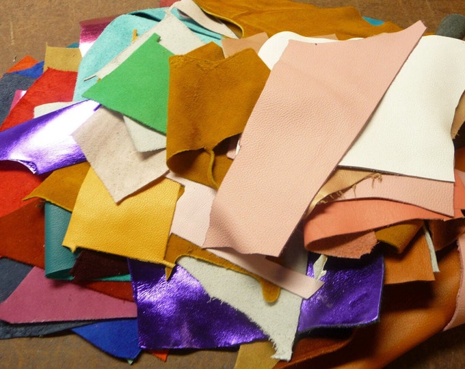 Leather All SOLID Colors Craft Sizes Scrap Cowhide Packed in a - Etsy