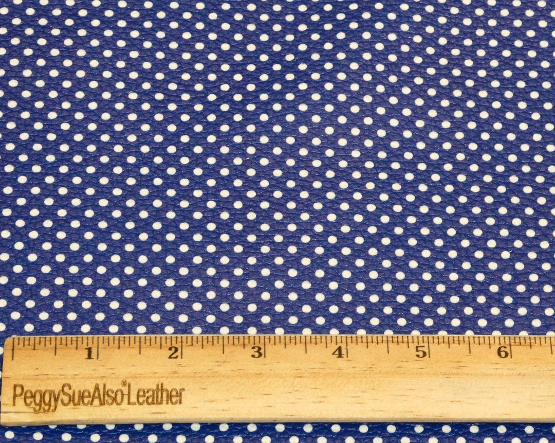 Small WHITE Polka Dots 8"x10" Dark Royal / Light Navy Blue Cowhide ...