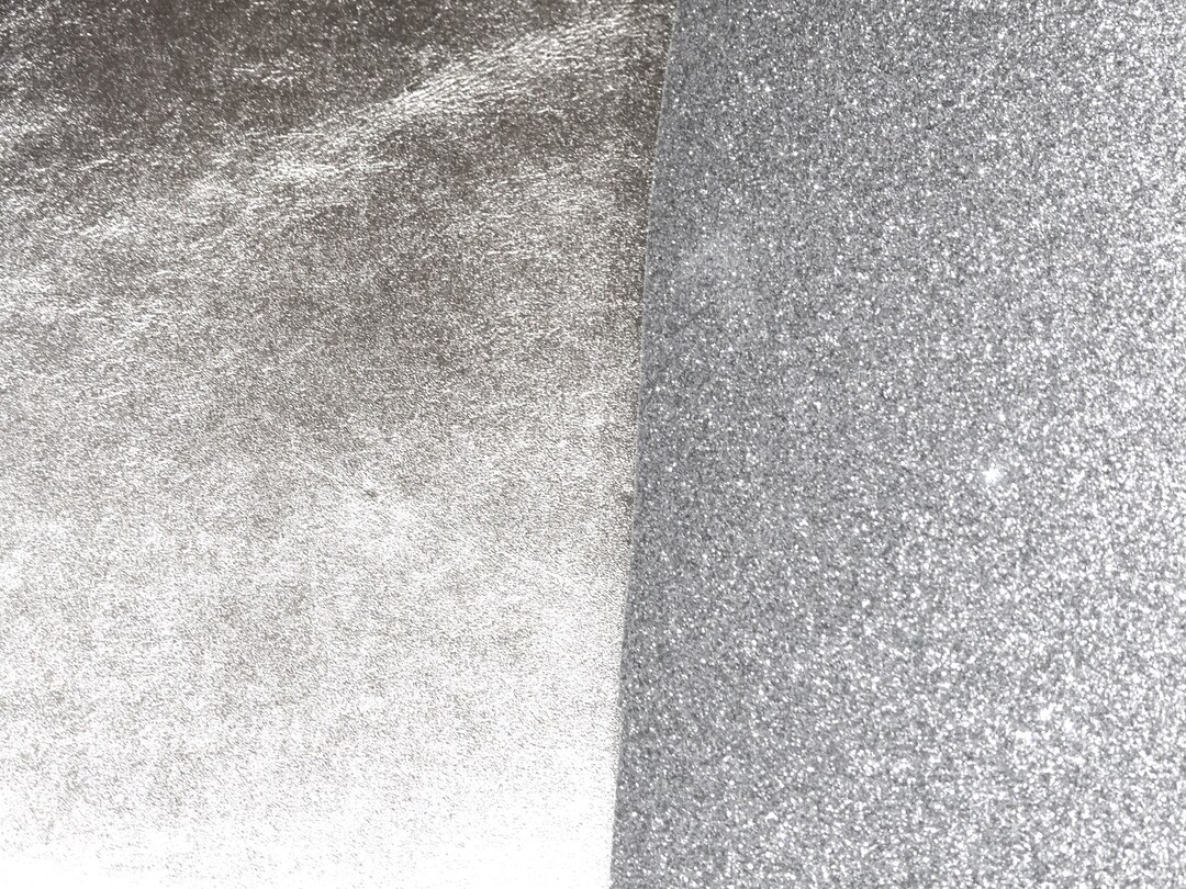 DOUBLE SIDED 2 Pcs 4x6 Silver Fine Glitter With Silver Metallic Leather ...