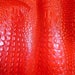 Alligator 20x20 RED With DARK RED Crocodile - Etsy