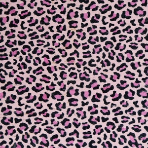 Cork 12"x12" Exotic PINK and BLACK Leopard Spots on Baby PINK Cork With ...
