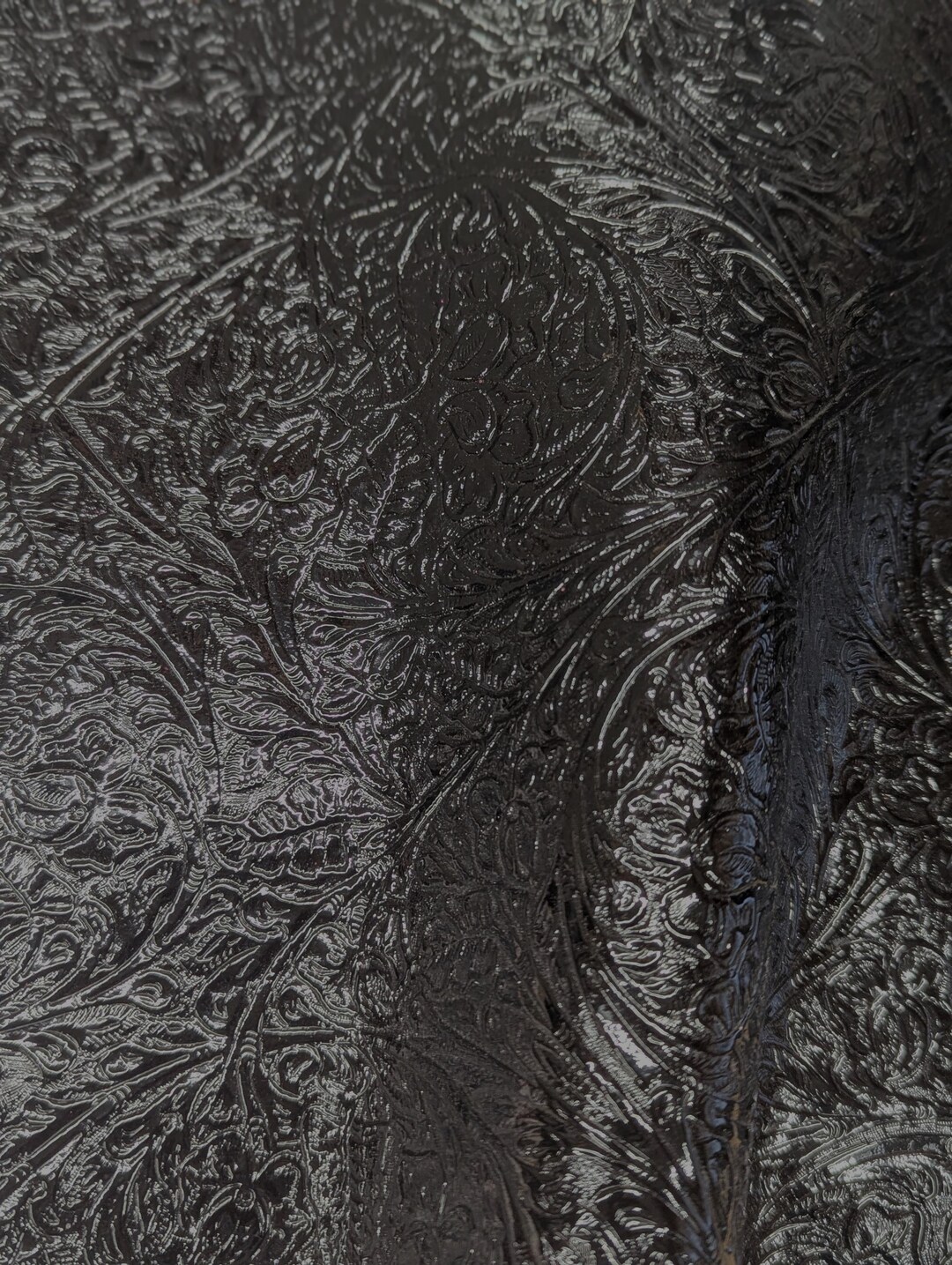 Closeout Patent 8"x10" Western CIRCLE Black Soft Embossed Cowhide 2-2. ...