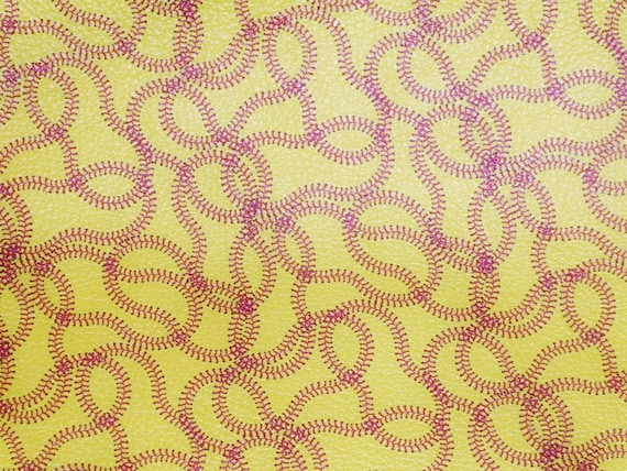 Leather 12x12 SOFTBALL Fury Baseball RED on YELLOW - Etsy