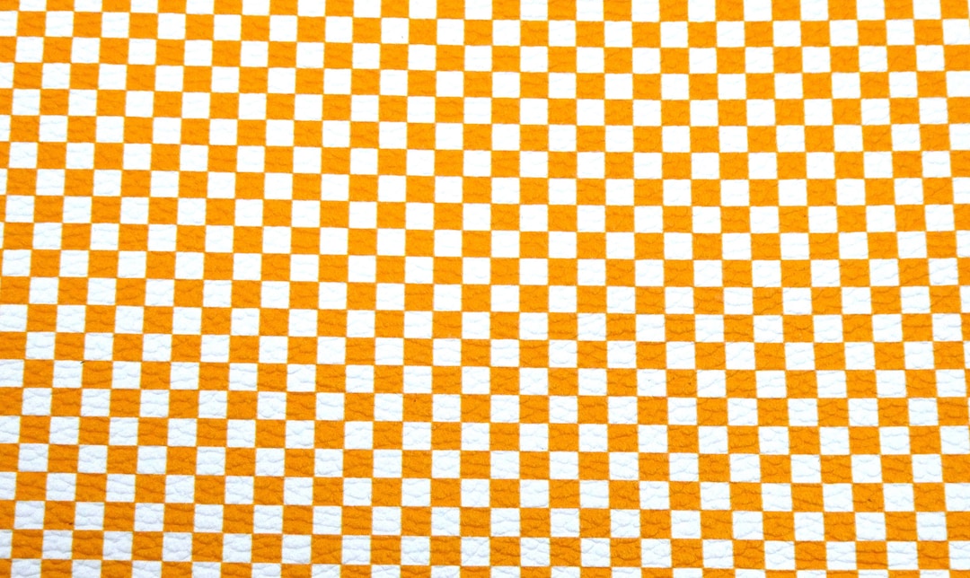 Leather 8x10 Mini Checkerboard TENNESSEE ORANGE and WHITE 1/4 Squares ...
