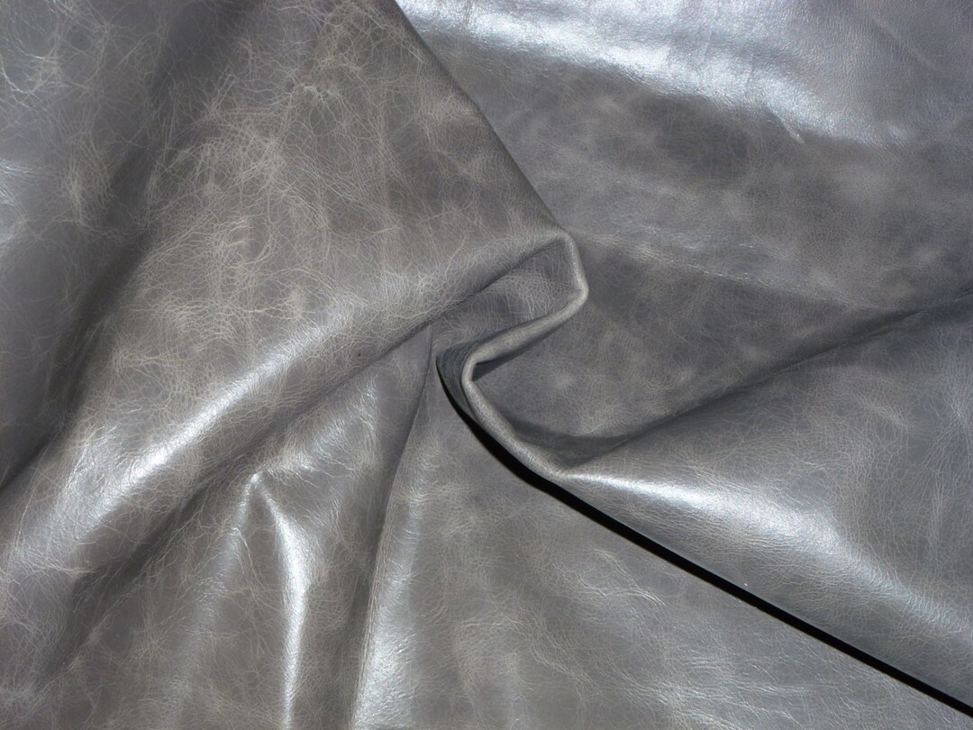 Riviera 8"x10" GRAY / Grey Pull up Effect Aniline Dyed Cowhide Leather ...