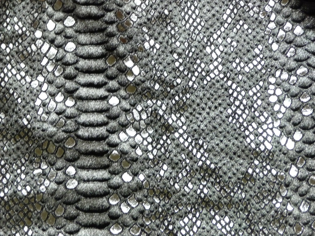 Limited Mystic Python 5"x11" SILVER on BLACK Snake Print Cowhide Suede ...