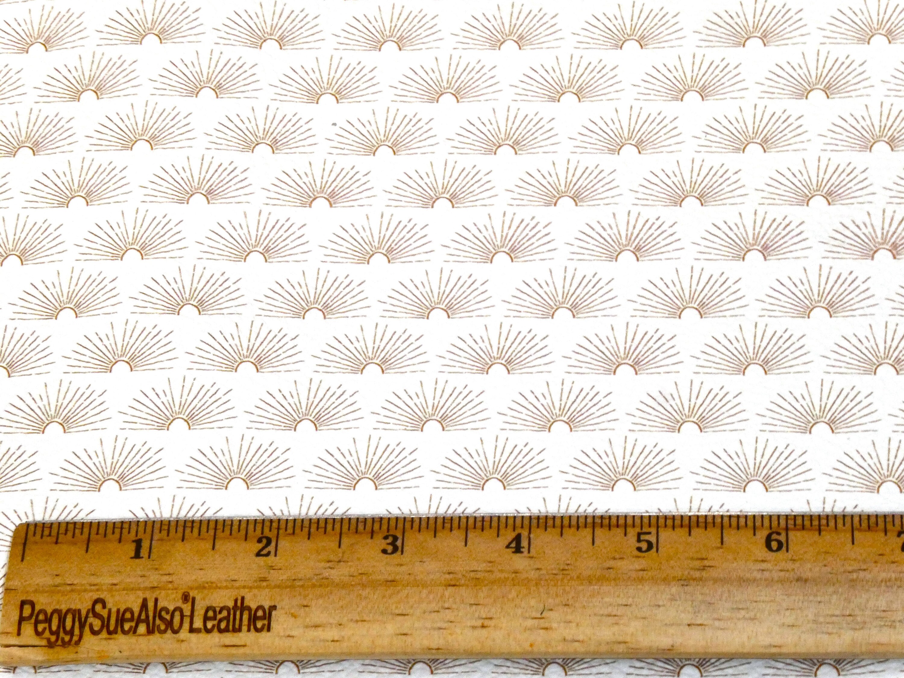 Leather 5x11 BOHO SUNBURST on WHITE Cowhide 3.75-4oz/ 1.5-1.6 mm ...