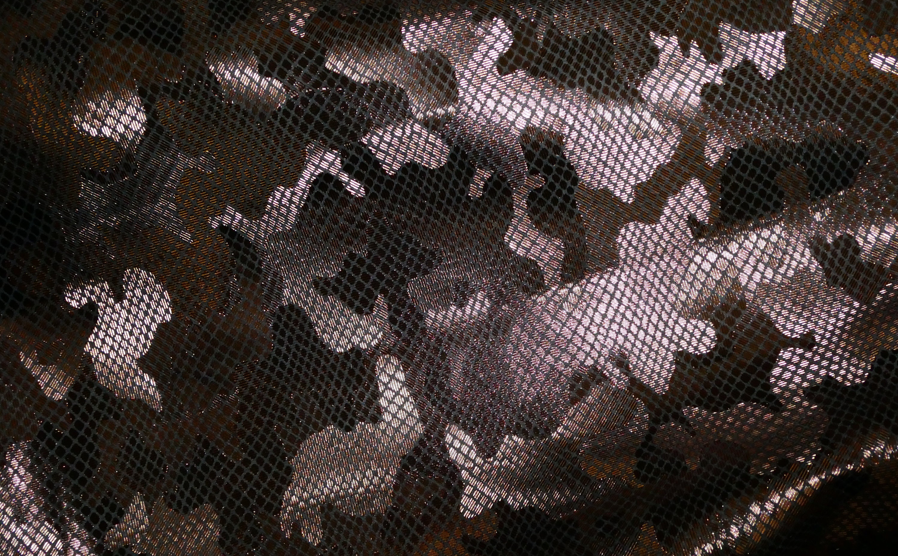 Leather 12x12 BRONZE Metallic CAMO Snake on BLACK Cowhide 2.5-3 oz / 1 ...