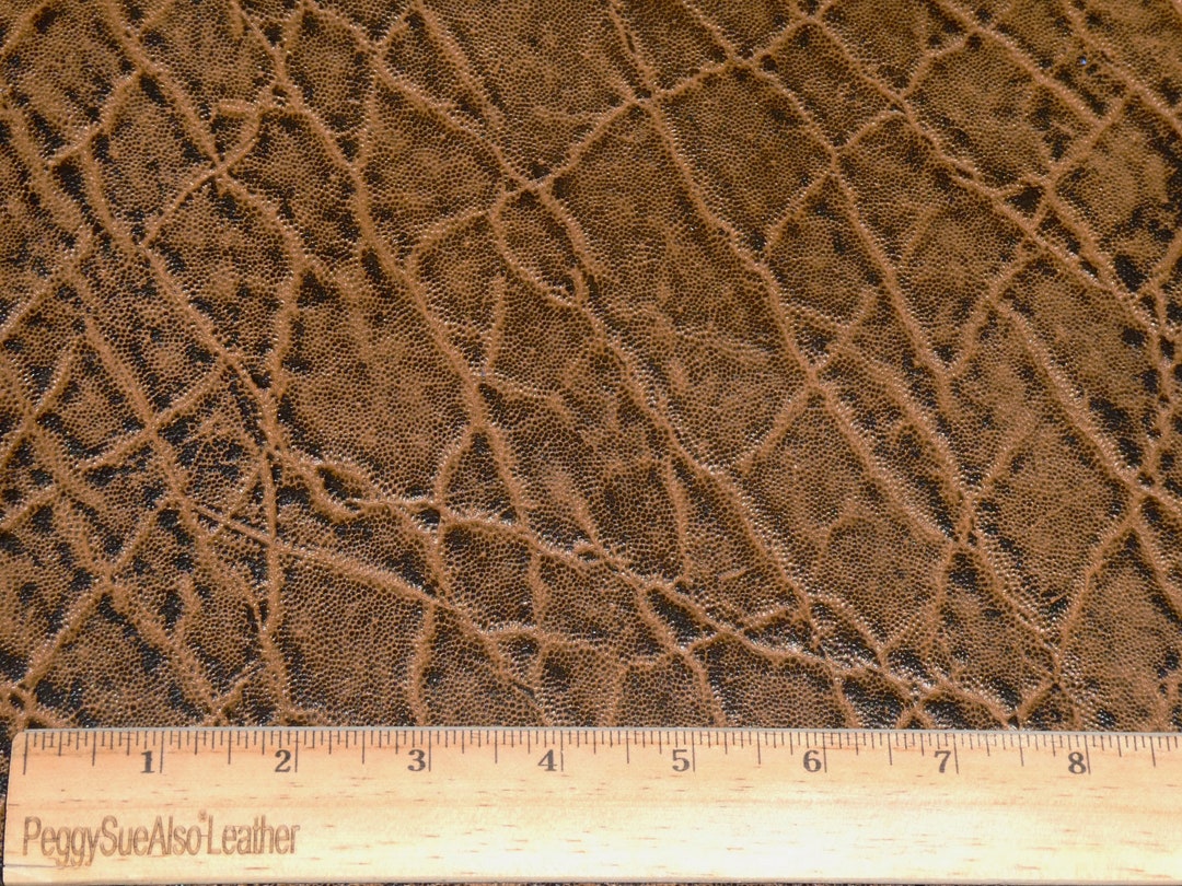 Elephant 8"x10" BURNT BROWN Embossed Cowhide Leather Fairly Thick 4-4.5 ...