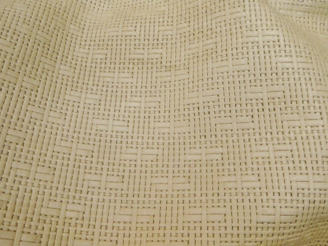 Leather 3-4-5 or 6 Sq Ft Dark BEIGE Basket Weave Embossed Cowhide 2-2.5 ...
