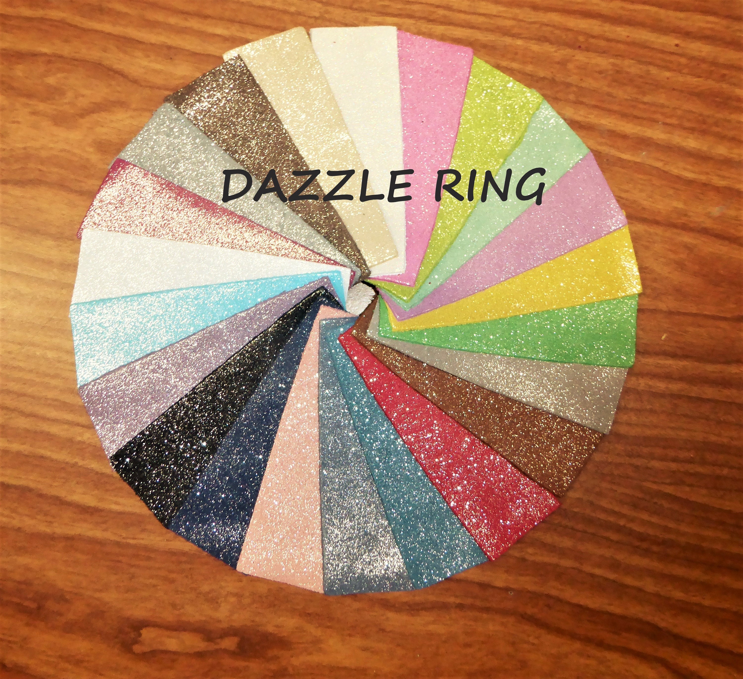 DAZZLE SWATCH RING Metallic Leather Suede Cowhide Each swatch is 4X1.5 ...