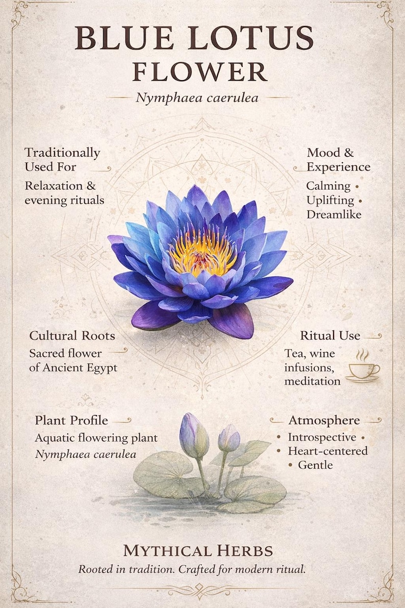 Organic Egyptian Blue Lotus Extract Capsules | 200:1 | Mythical Herbs ...