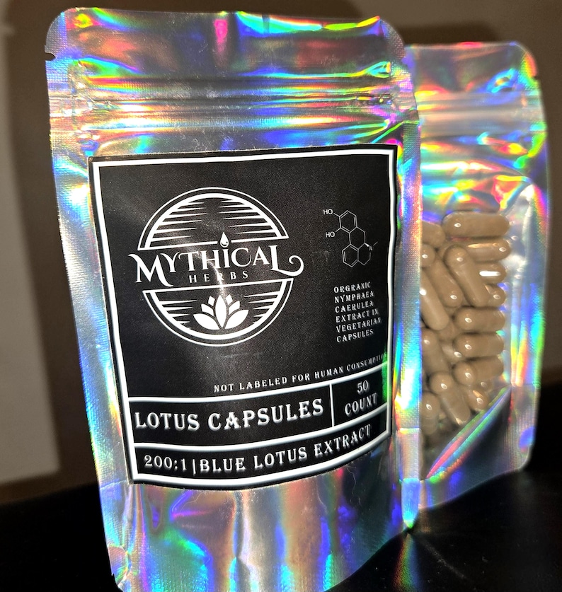 Organic Egyptian Blue Lotus Extract Capsules | 200:1 | Mythical Herbs ...