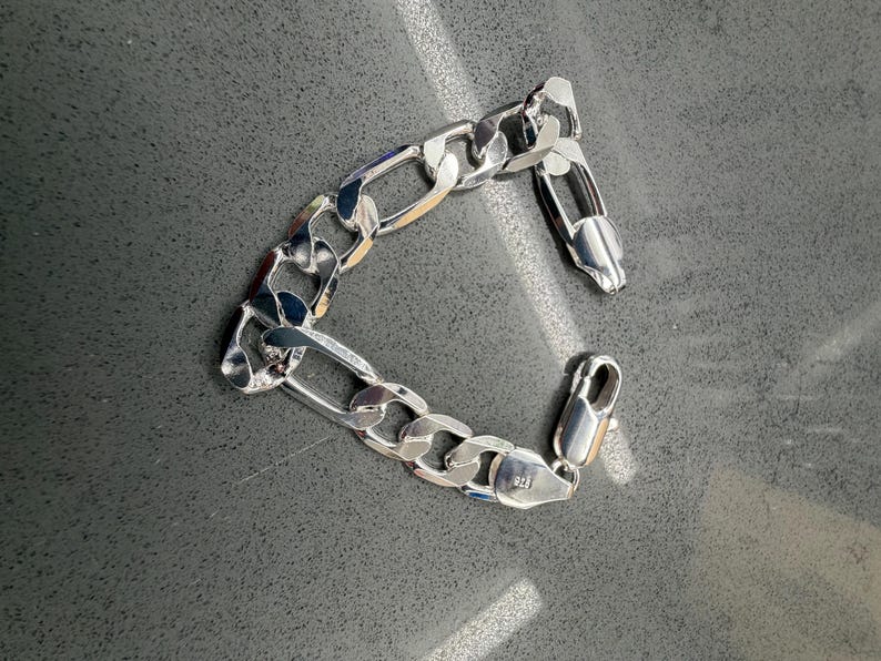 Chunky Figaro Liquid Metal Bracelet - Etsy
