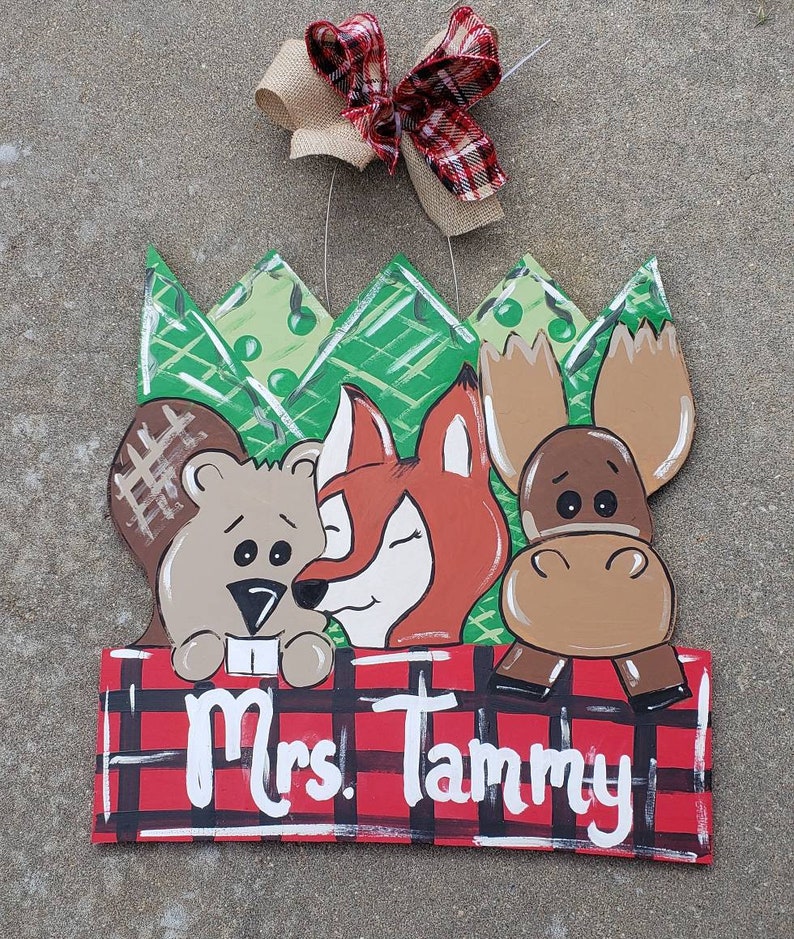 Forest Animals Personalized Door Hanger-door Hanger Door Decor - Etsy ...