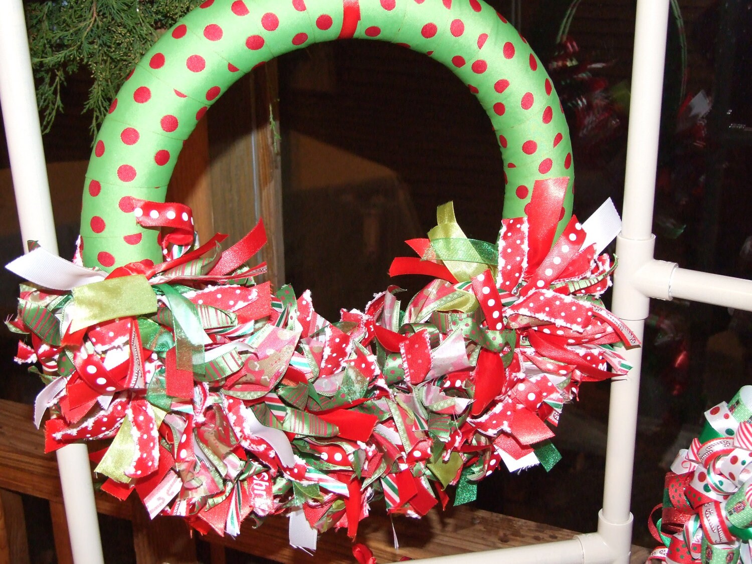 Half Moon Christmas Ribbon Wreath Ribbon Wreath Christmas - Etsy