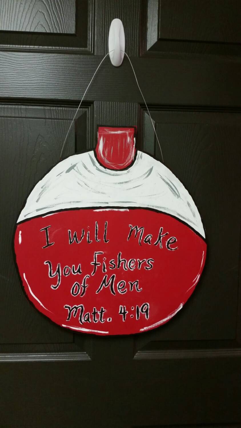 Bobber Door Hanger With Bible Verse Door Hanger Wreath | Etsy