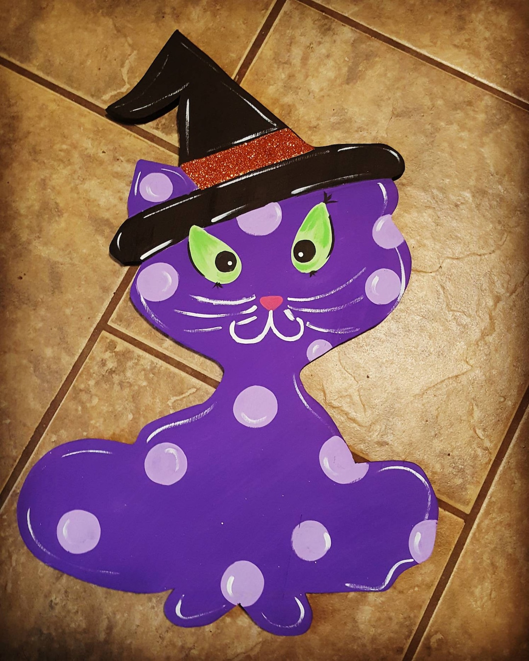 Whimsical Cat Door Hanger Halloween Door Hanger Black Cat Door Decor ...