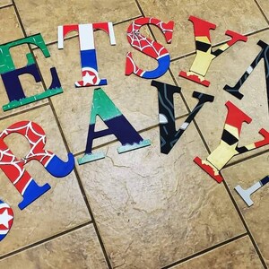 Superhero Painted Letters-monogram Painted Letters Nursery - Etsy