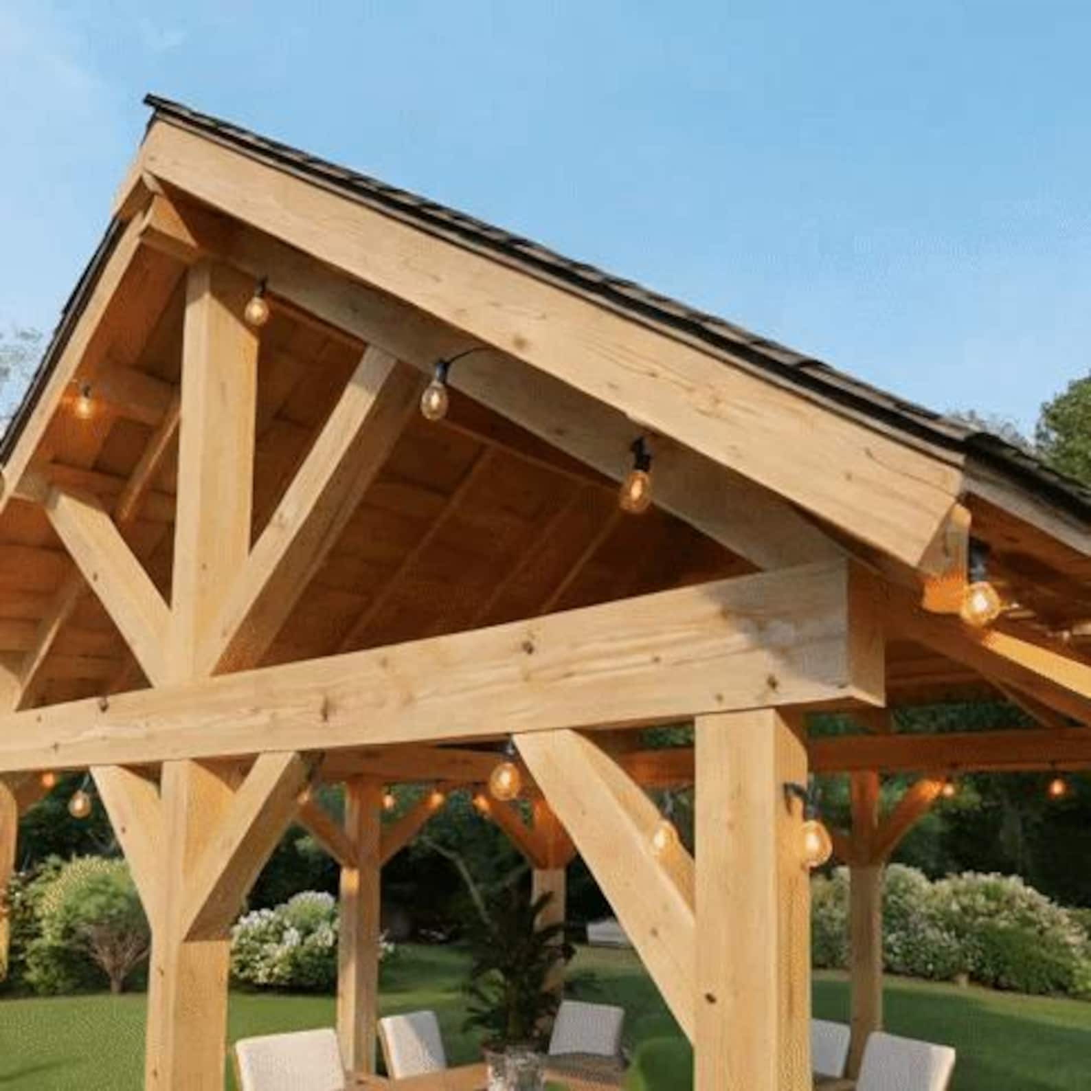 20x24 Gable Roof Pavilion Plans, DIY Blueprint (PDF) | Cut List ...