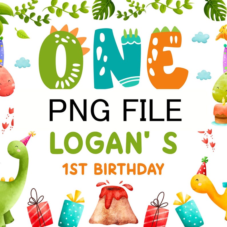 Personalized Dinosaur First Birthday Banner – Dino 1st Birthday Party ...