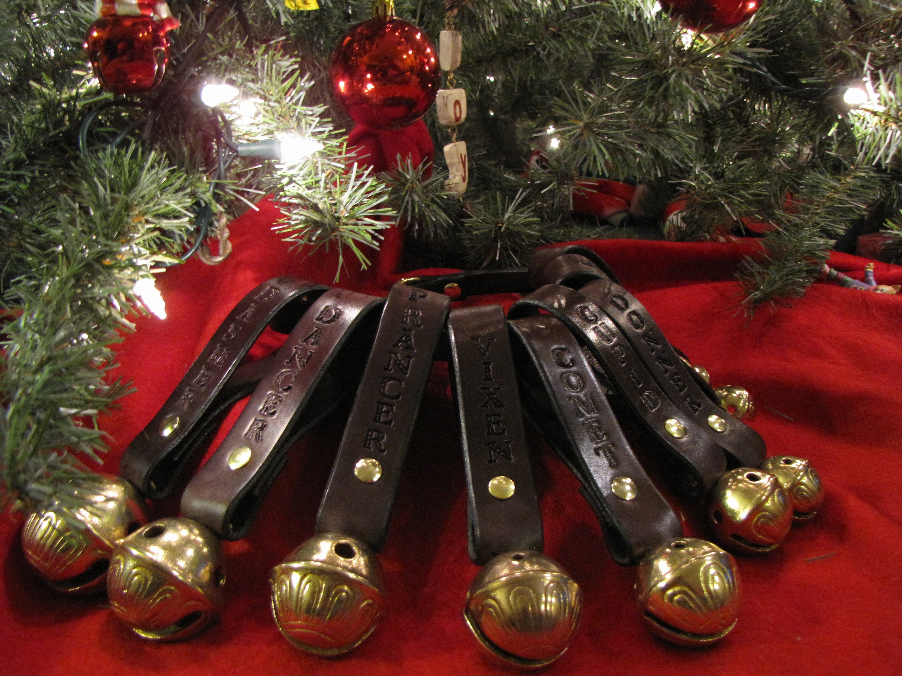 Santa Reindeer Calling Bells havana Brown W/brass Bells | Etsy