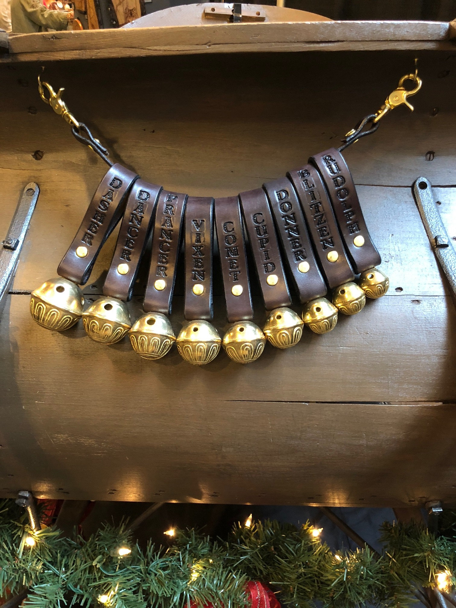 Santa Reindeer Calling Bells (polishedbrass Bells) White Christmas ...