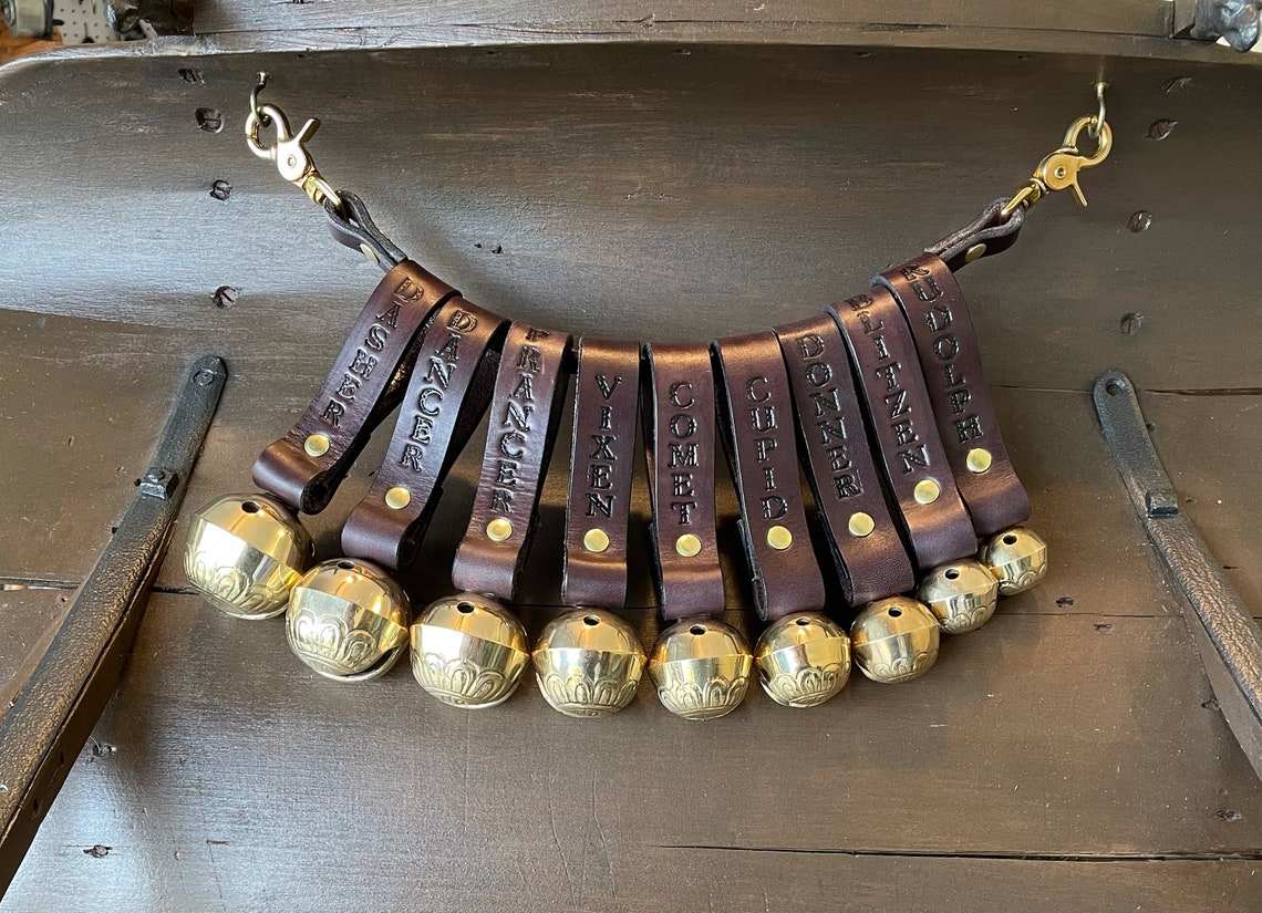 Santa Reindeer Calling Bells polishedbrass Bells White - Etsy