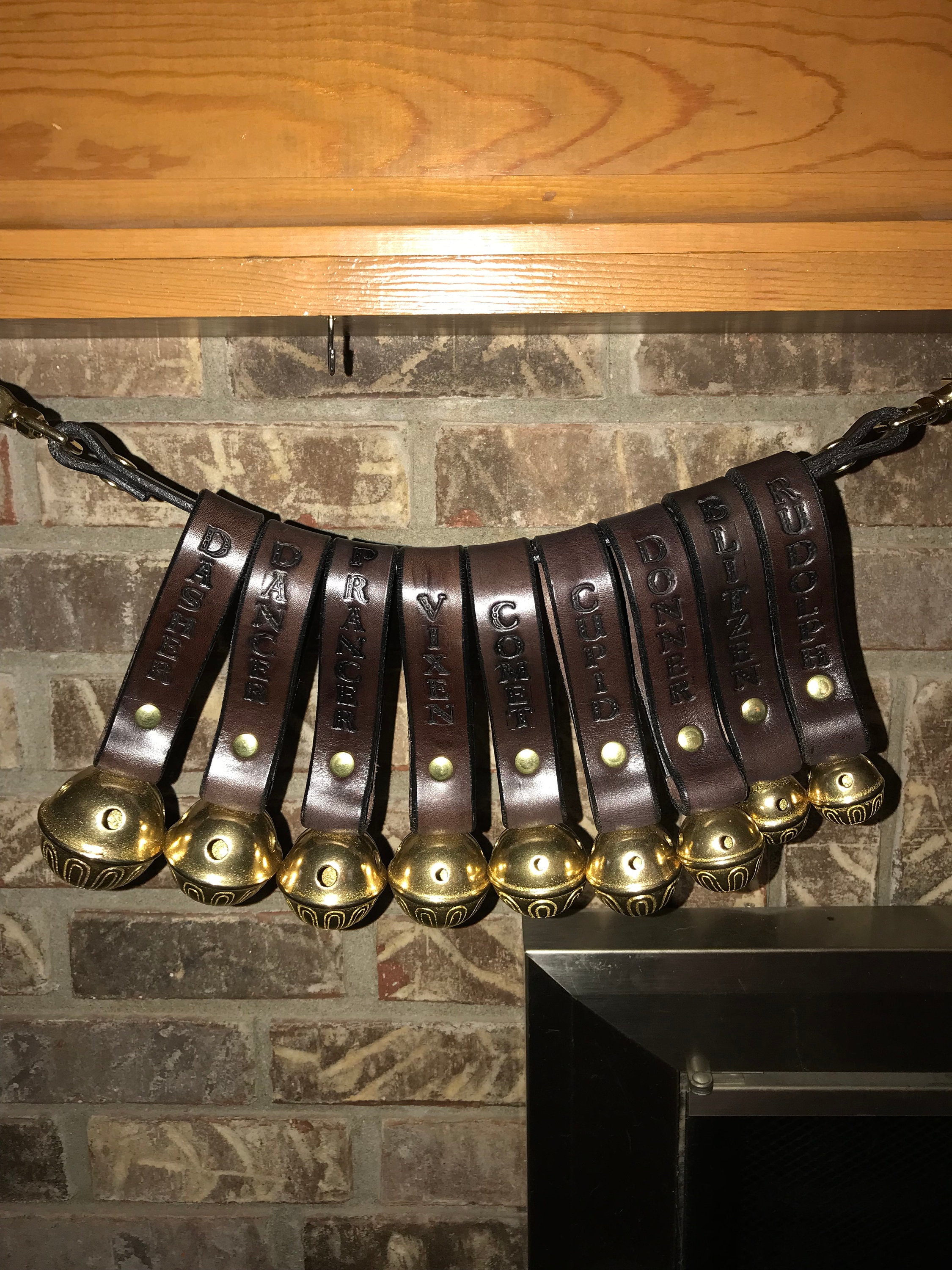 Santa Reindeer Calling Bells (polishedbrass Bells) White Christmas ...
