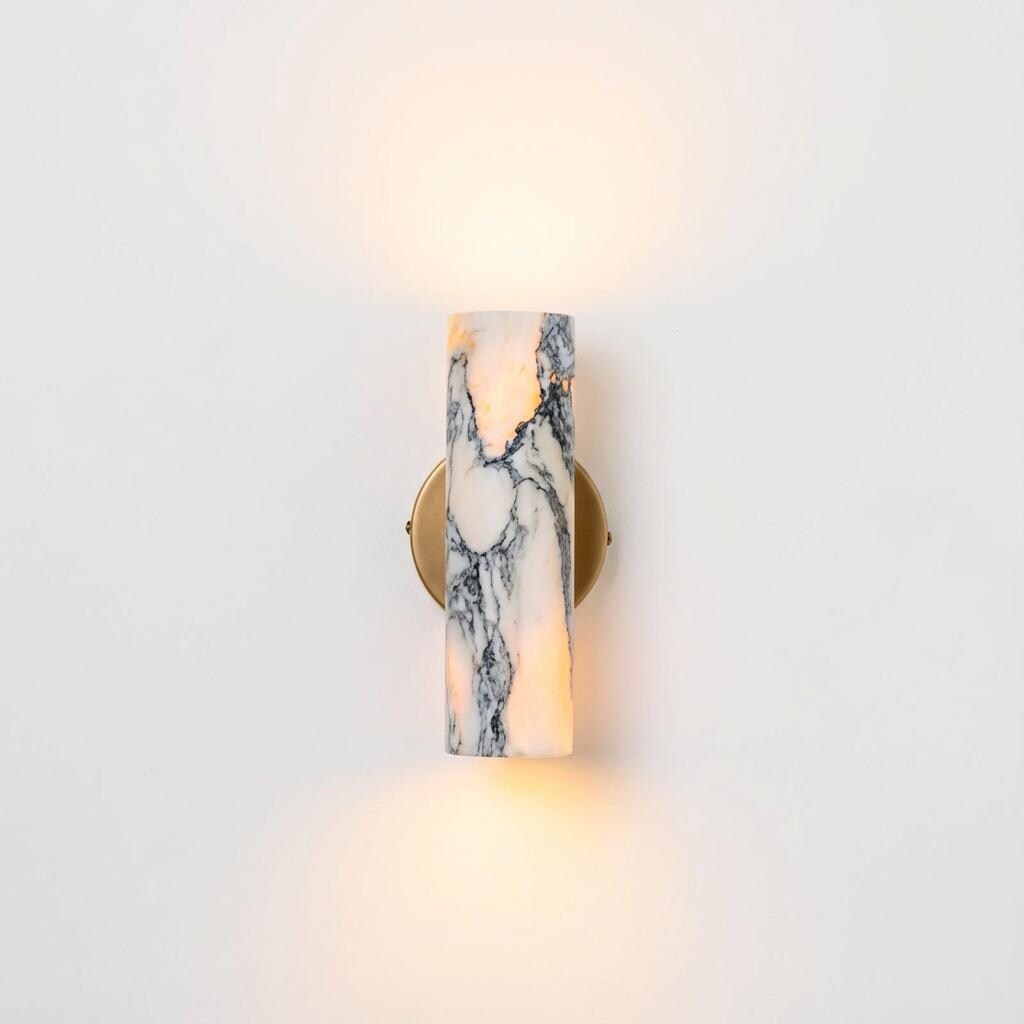 Lumina Marble Pillar Sconce - Etsy
