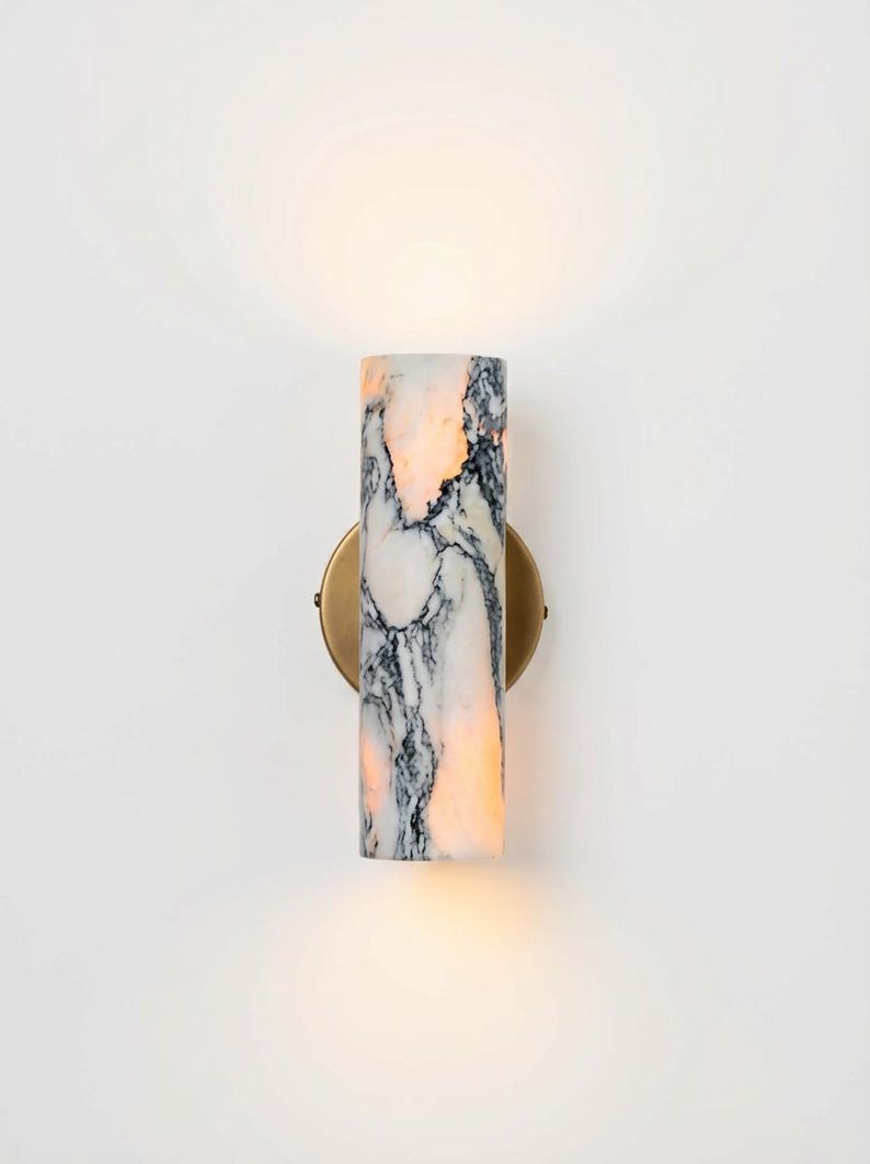 Lumina Marble Pillar Sconce - Etsy