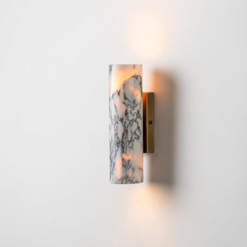 Lumina Marble Pillar Sconce - Etsy