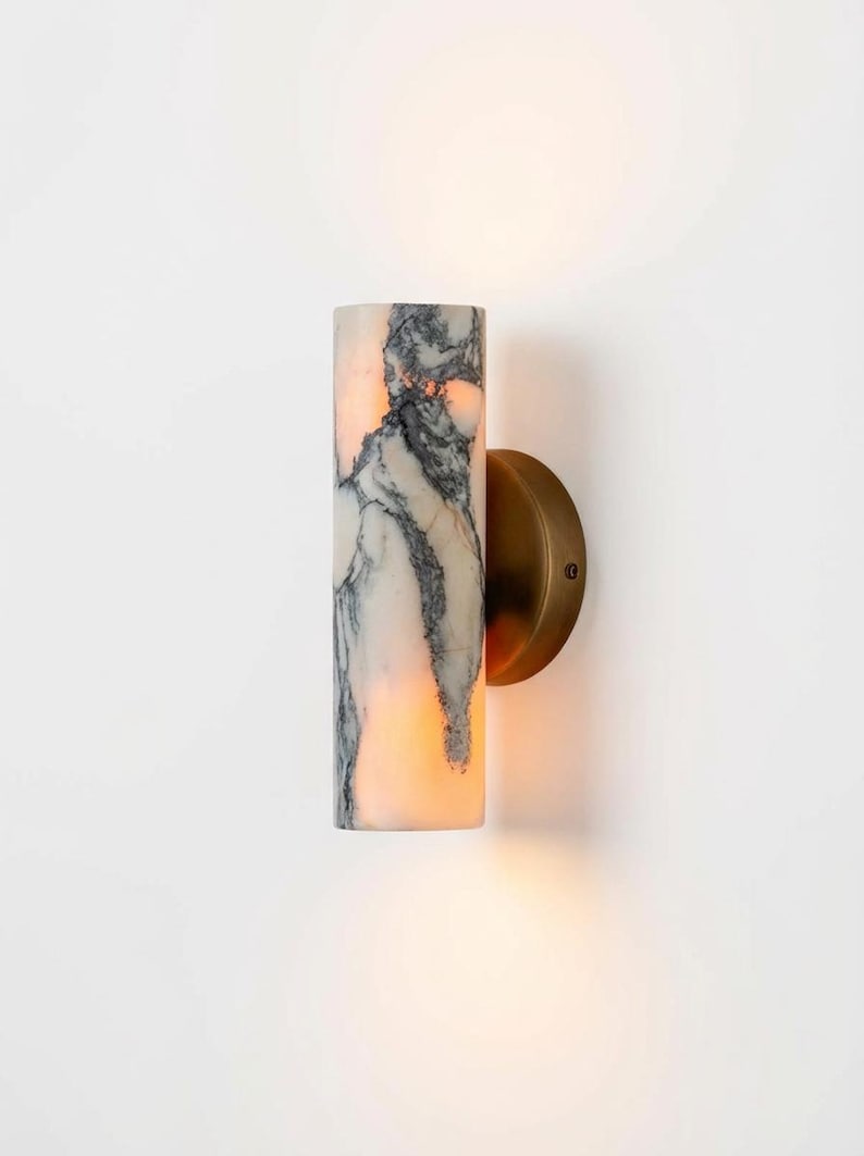 Lumina Marble Pillar Sconce - Etsy